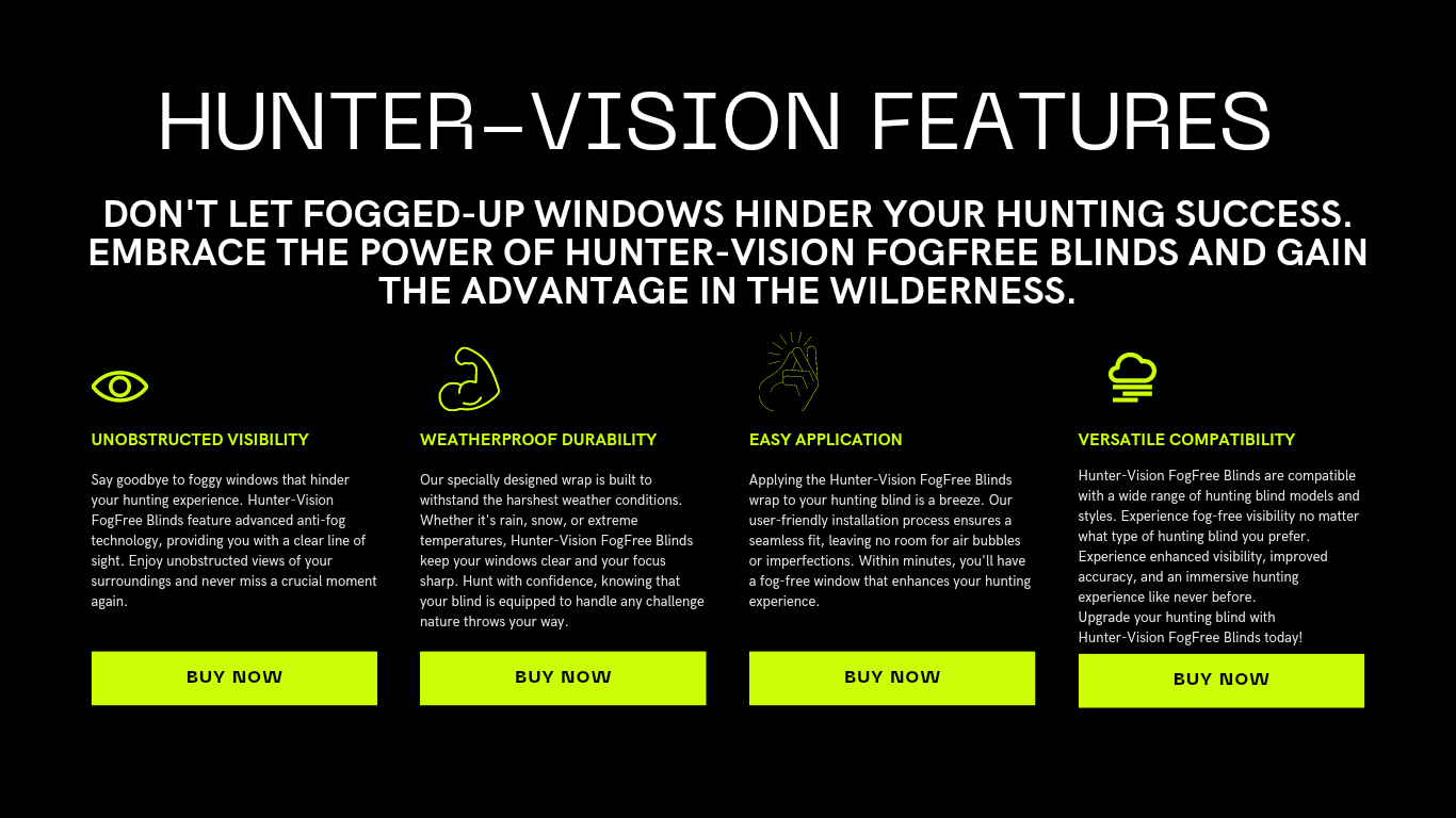 Hunter-Vision Fog Free Blinds – Clear Vision. Unmatched Precision.